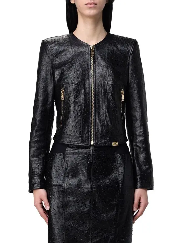 Elisabetta Franchi Leather Jacket - Black