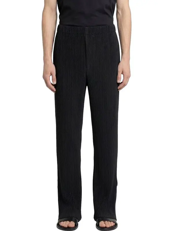 Issey Miyake Homme Plissé Pleated Technical Crêpe Trousers - Black