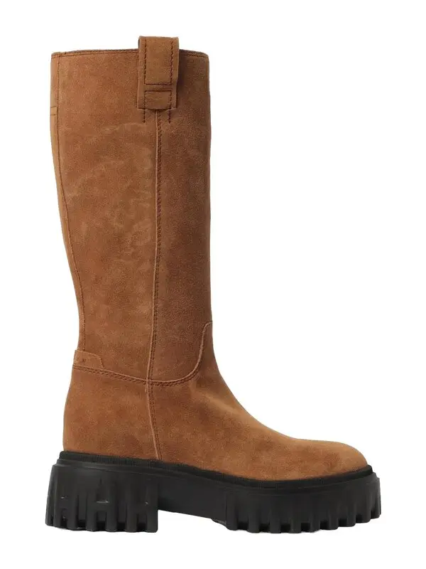 Hogan Knee High Boots - Beige