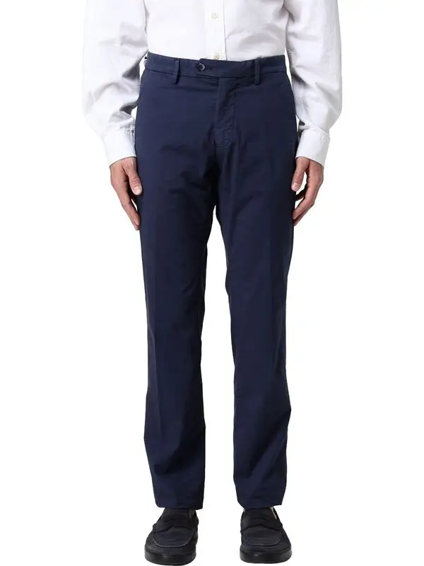 MASON'S Cotton Stretch Chino Trousers - Navy
