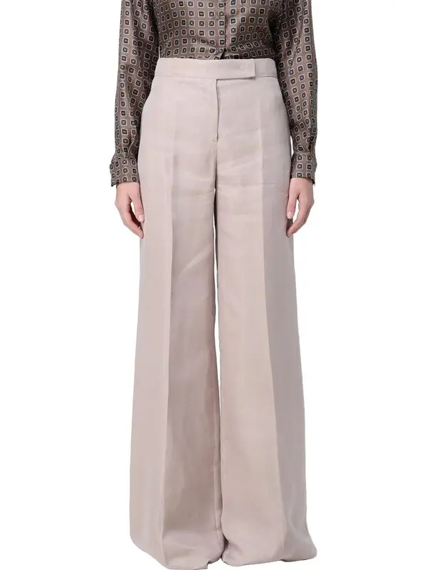 Max Mara Silk Wide Leg Trousers - Camel