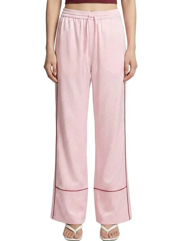 Off-White Viscose Blend Jogging Pants - Pink