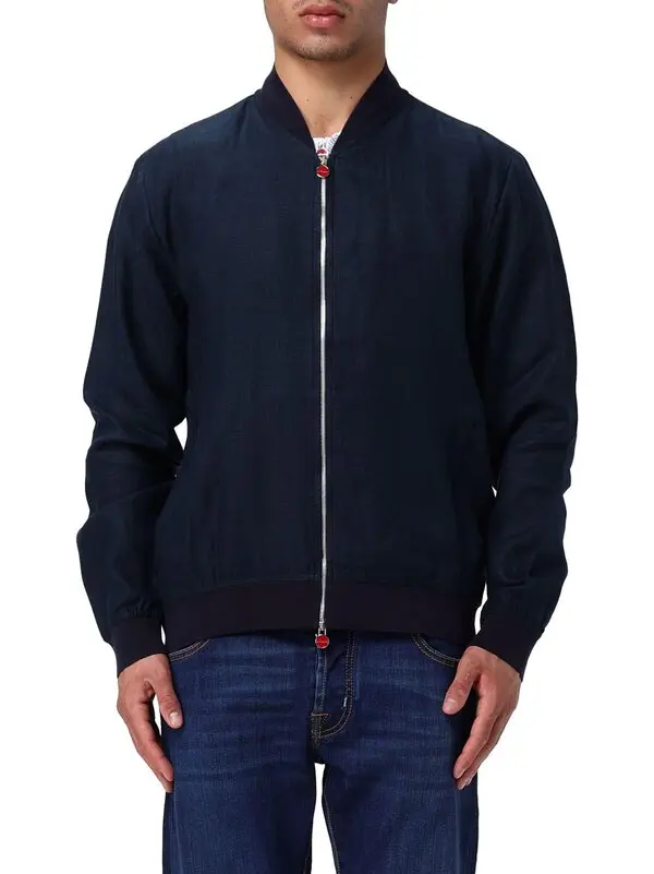 Kiton Linen Bomber Jacket - Navy