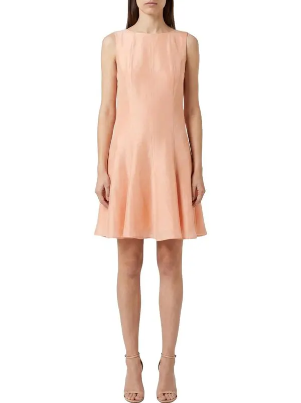 Khaite Sleeveless Flare Dress - Peach