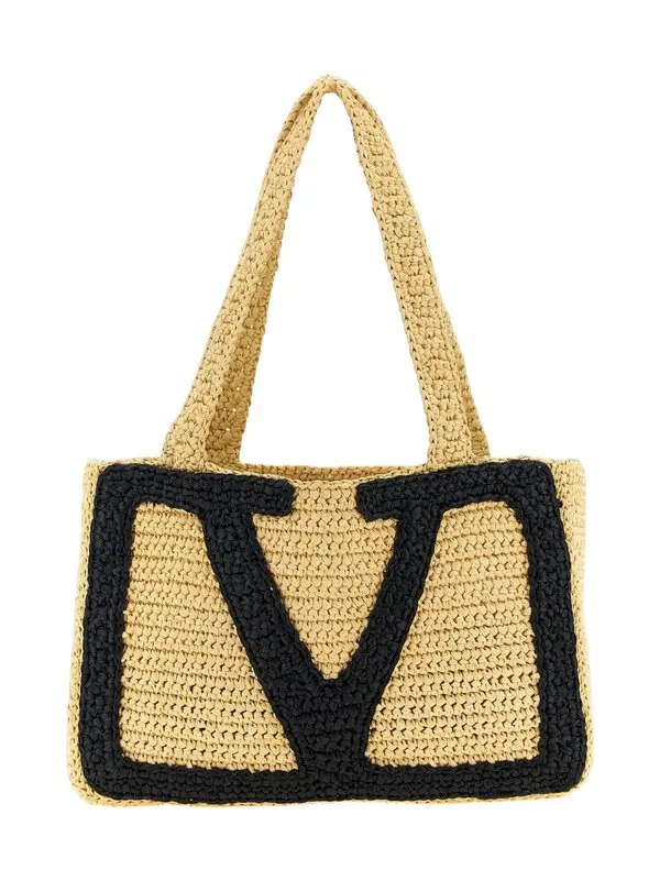 Valentino Garavani Viva Superstar Crochet Raffia Tote Bag - Hazel