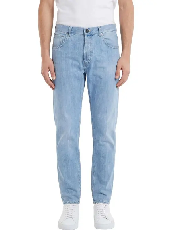 DONDUP Straight Leg Cotton Denim Jeans - Blue
