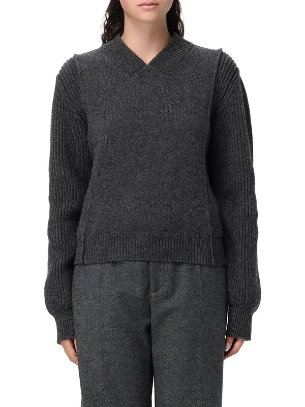 Marni Virgin Wool & Cashmere V-neck Relaxed Fit Sweater - Graphite
