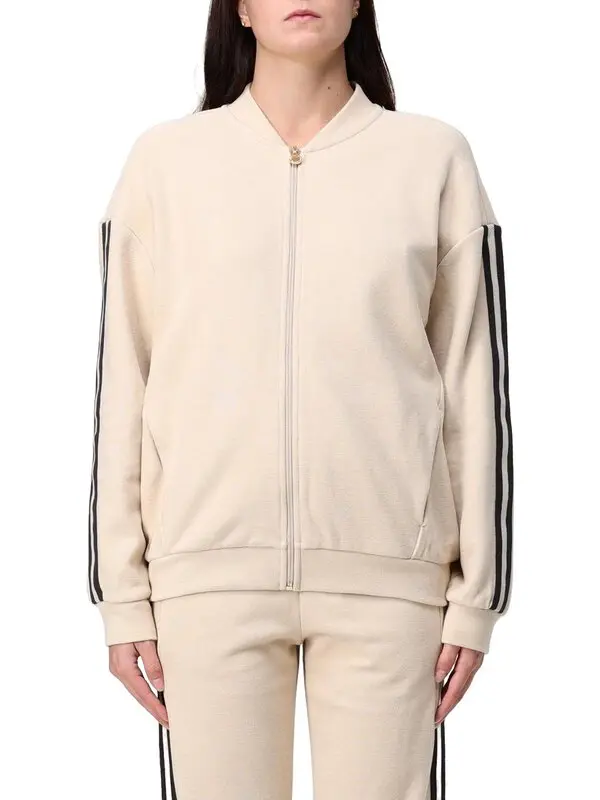 EA7 Sweatshirt With Sporty Stripes - Beige