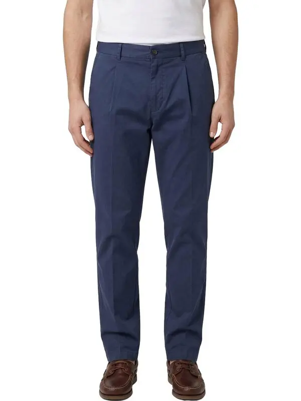 Eleventy Linen Blend Chino Trousers - Blue