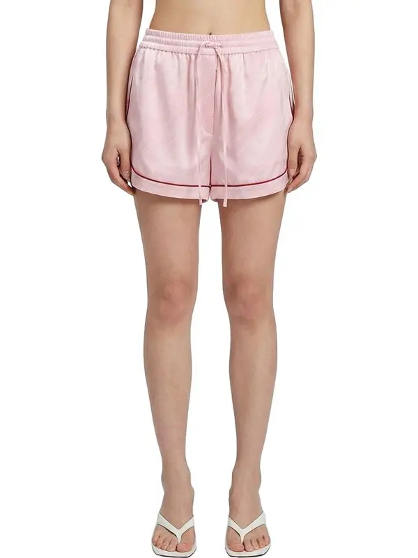 Off-White Viscose Blend Sport Shorts - Pink