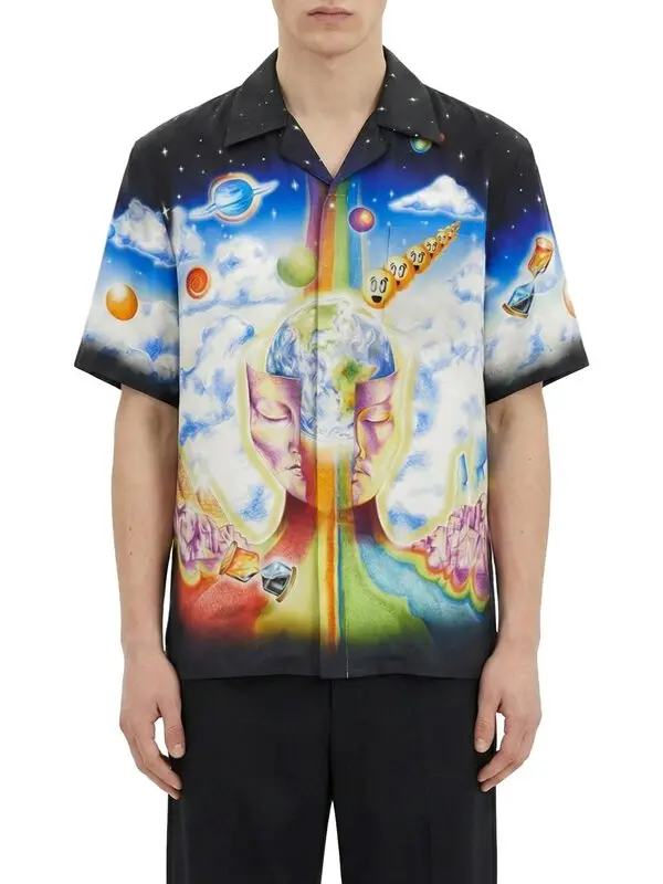 Casablanca The Essential Experience Printed Silk Shirt - Red