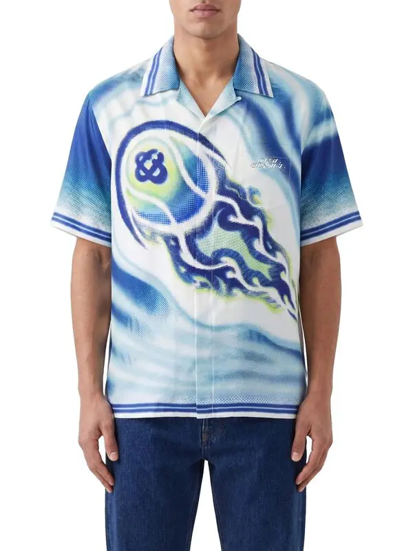 Casablanca The Essential Experience Printed Silk Shirt - Yellow