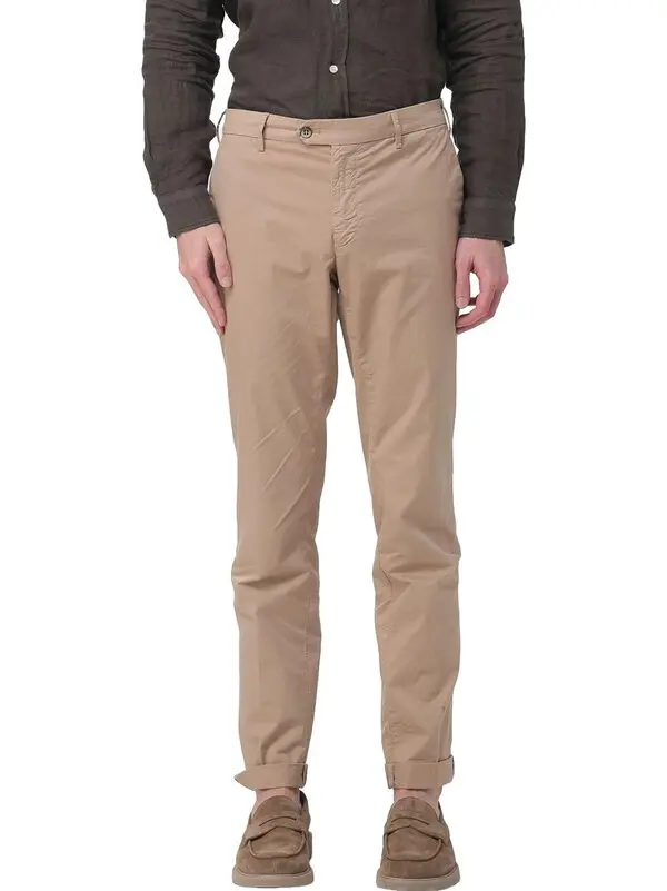 MASON'S Cotton Stretch Chino Trousers - Sand