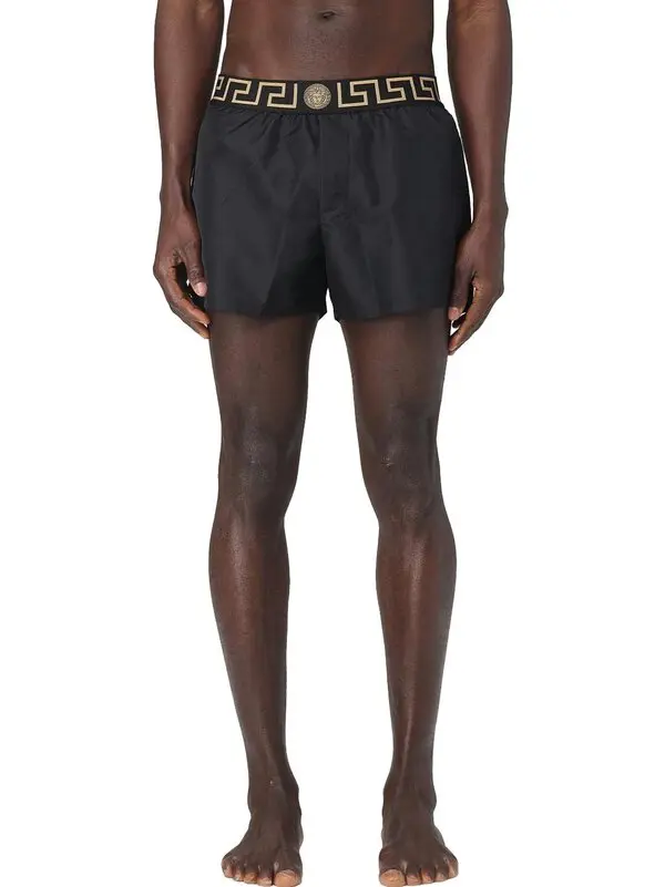 Versace Swim Trunks With Greca Waistband - Multicolor