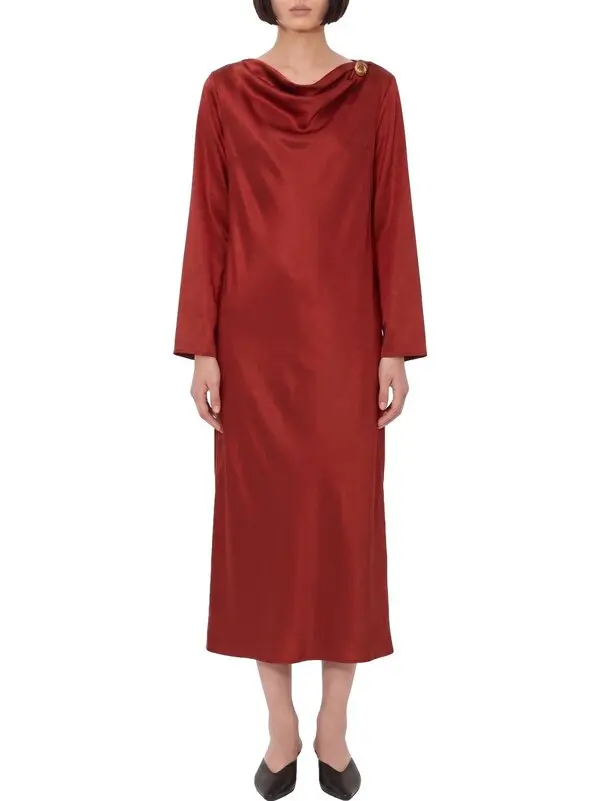 Loulou De Saison Silk Midi Dress - Red