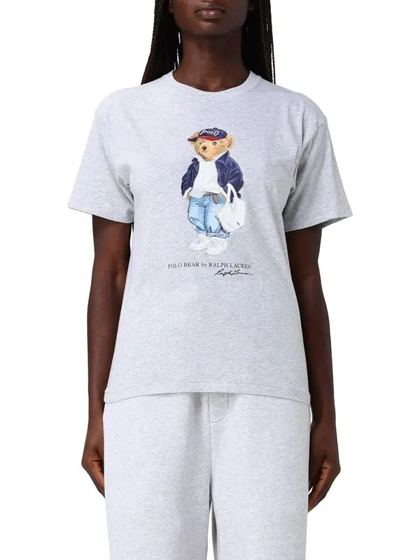 Polo Ralph Lauren Cotton T-shirts With Teddy Print - Grey