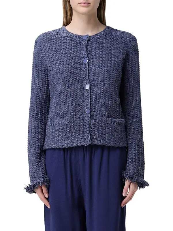 Emporio Armani Textured Button-up Jacket - Denim