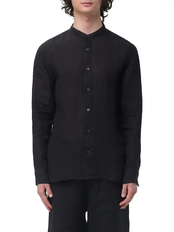 120% Lino Classic Linen Shirt - Black