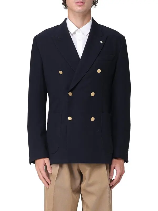 MANUEL RITZ Double Breasted Blazer - Blue