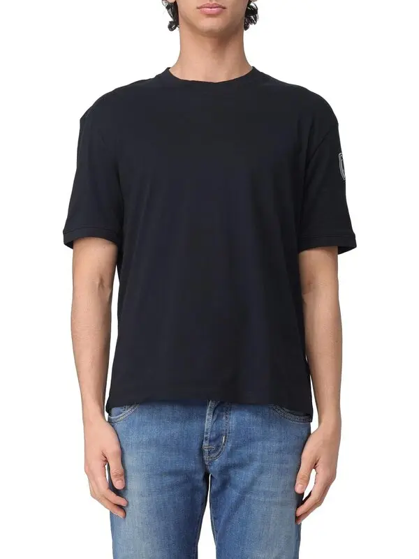 BLAUER. Cotton T-shirt With Logo - Black