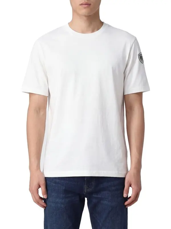 BLAUER. Cotton T-shirt With Logo - White