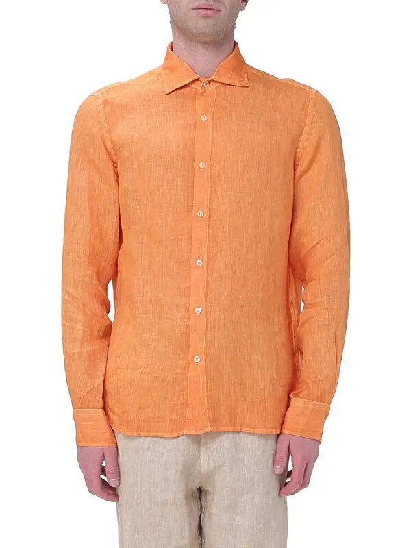 120% Lino Linen Shirt - Orange