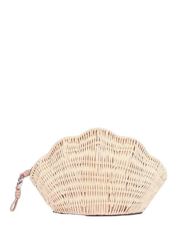 Michael Kors Shelly Rattan Clutch - Beige