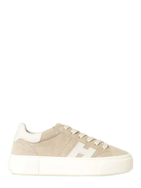 Hogan Platform Suede Lace-up Sneakers - Beige