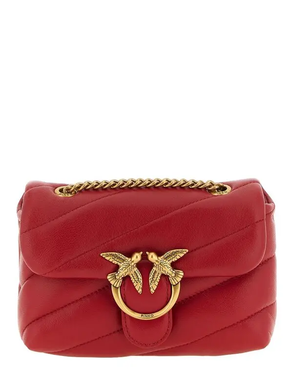 Pinko Quilted Mini Bag With Chain Strap - Red