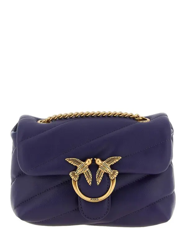 Pinko Quilted Mini Bag With Chain Strap - Violet