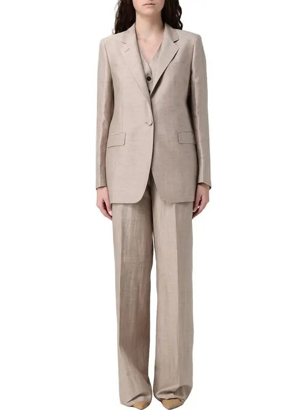 Tagliatore Single-breasted Linen Blend Suit - Beige
