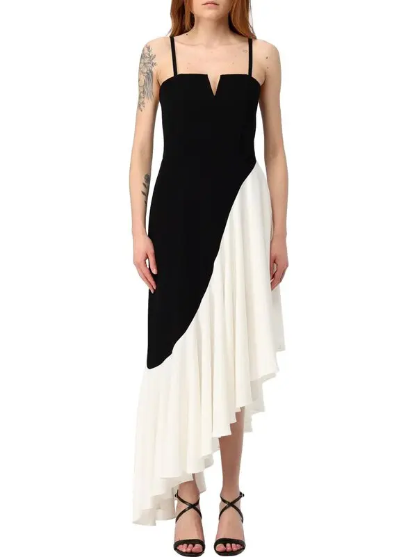 Karl Lagerfeld Asymmetrical Draped Dress - Black