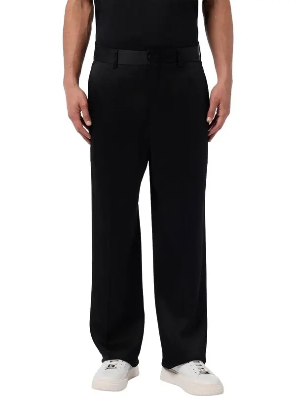 BILLIONAIRE Satin Wide-leg Trousers - Black
