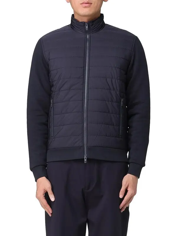 FAY Quilted Jacket With Zip Up - Blue