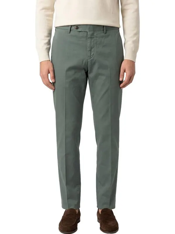 PT TORINO Stretch Cotton Chino Trousers - Green