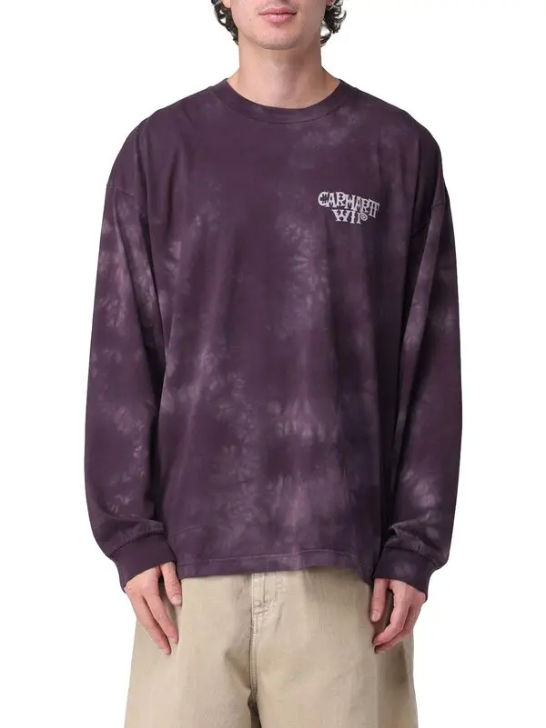Carhartt Work In Progress Printed Organic Cotton Long Sleeve T-shirt - Violet