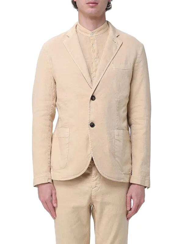 MASON'S Single Breasted Cotton And Linen Blazer - Beige