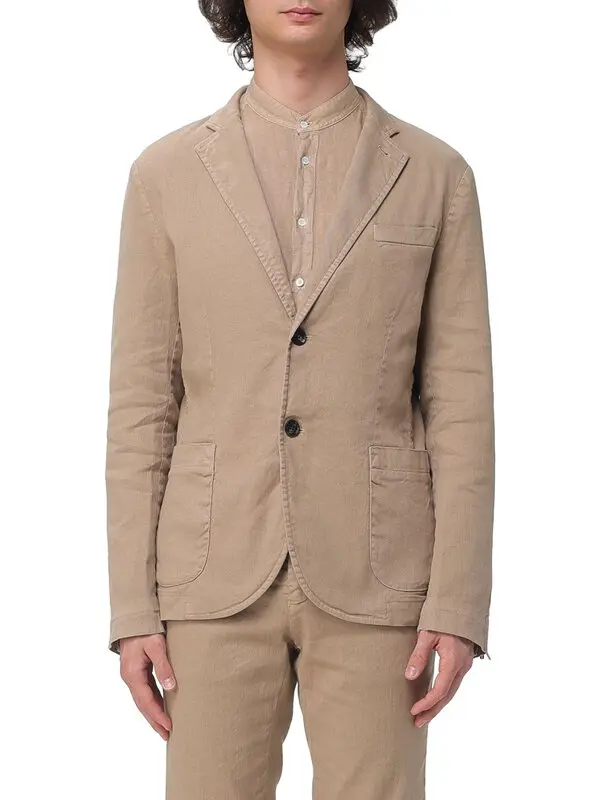 MASON'S Single Breasted Cotton And Linen Blazer - Sand