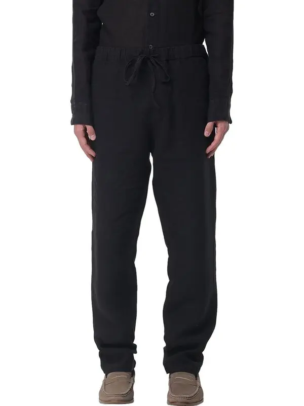 120% Lino Linen Drawstring Trousers - Black