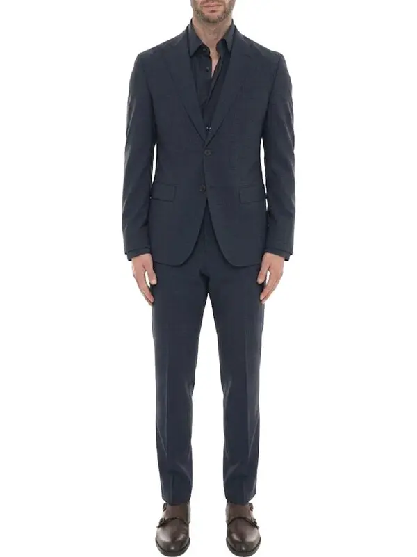 BOSS Single-breasted Dress In Virgin Wool - Blue