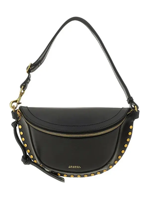 Isabel Marant Étoile Skano Studded Smooth Leather Belt Bag - Black