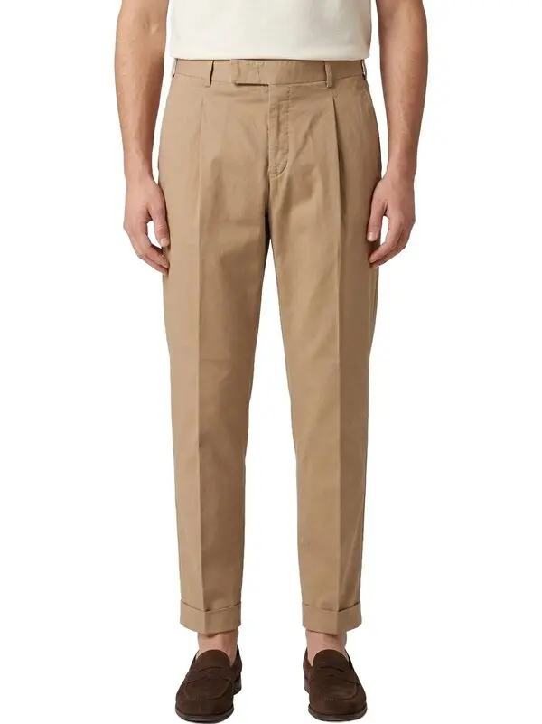PT TORINO Stretch Cotton Tailored Trousers - Beige