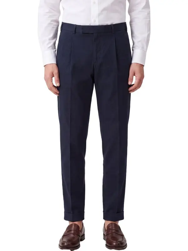 PT TORINO Stretch Cotton Tailored Trousers - Blue