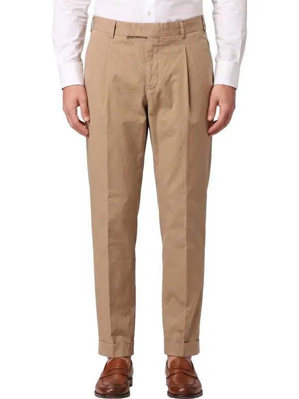 PT TORINO Stretch Cotton Tailored Trousers - Brown