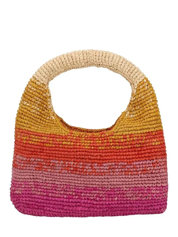 Manebí Rectangular Crochet Raffia Handbag - Multicolor