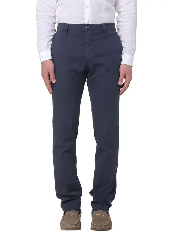MASON'S Stretch Cotton Chino Trousers - Navy