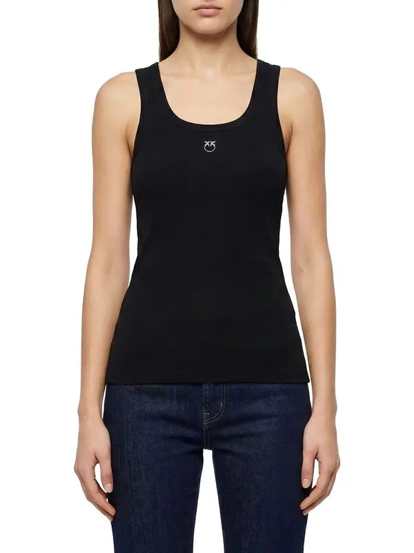 Pinko Ribbed Tank Top - Black