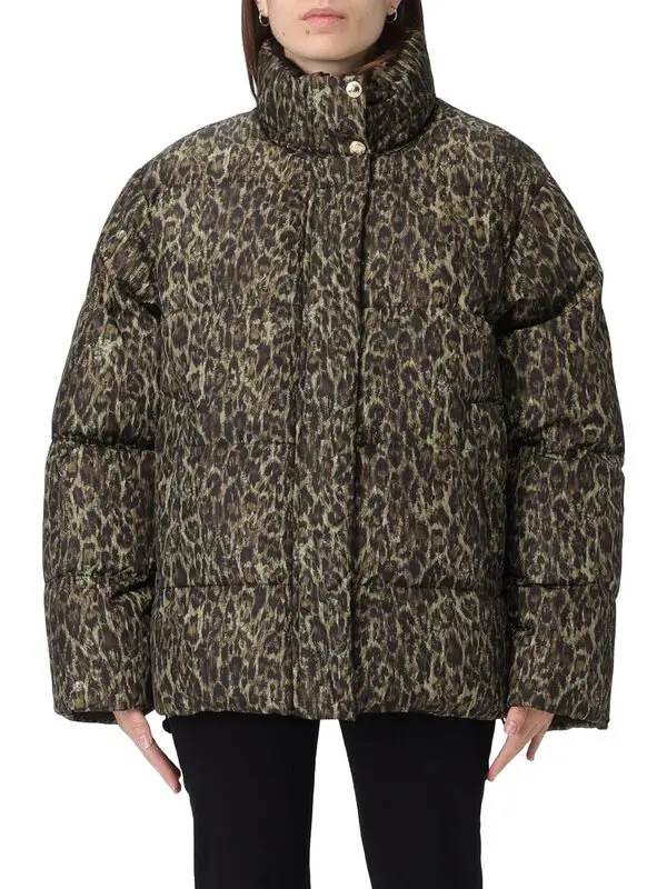 Just Cavalli Leopard Print Puffer Jacket - Green