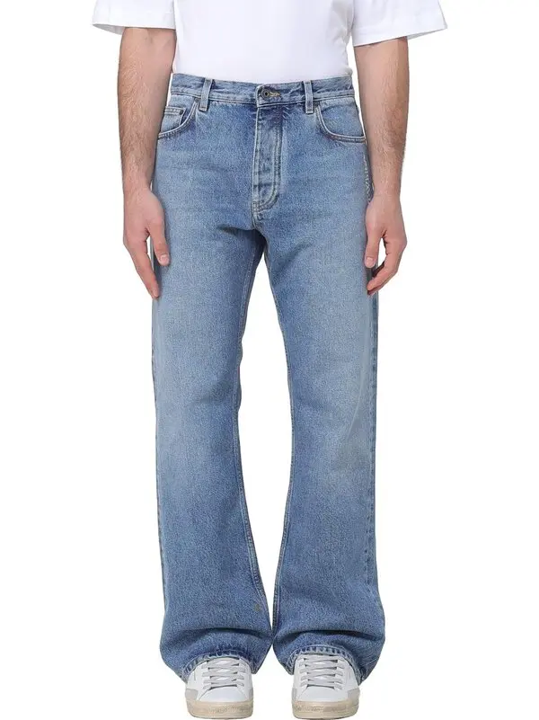 Off-White Cotton Flared Jeans - Denim