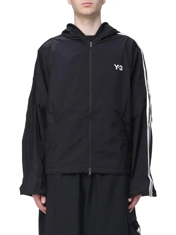 Y3 Nylon Track Jacket With 3-stripes - Black